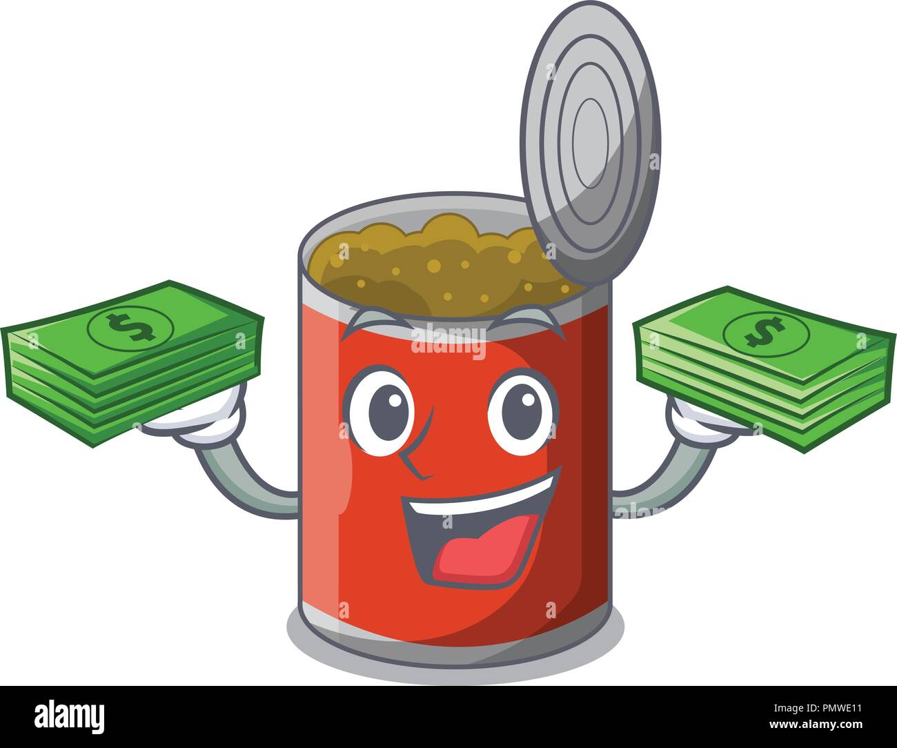 With money canned food on the table cartoon Stock Vector Image & Art ...