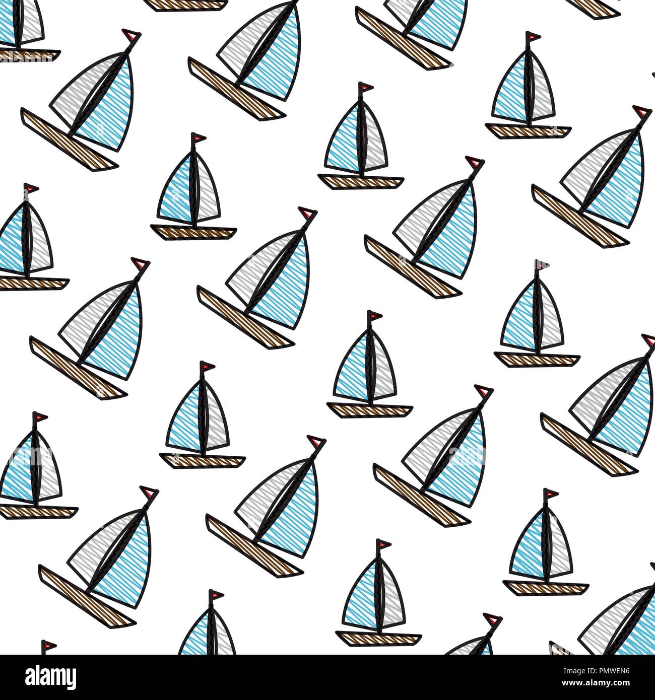 sail boats pattern background Stock Vector Image & Art - Alamy