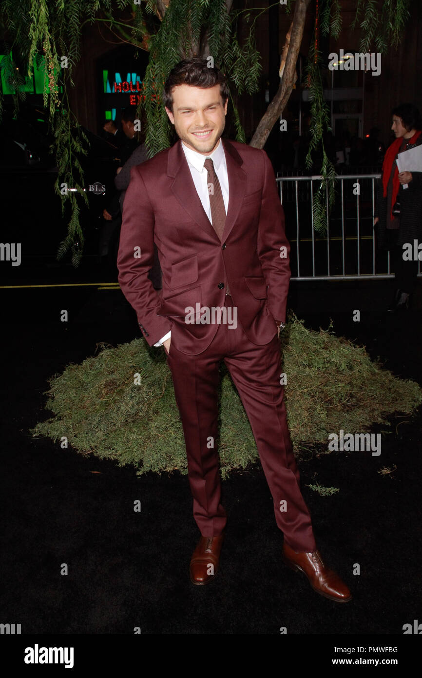 Alden Ehrenreich at the World Premiere of Warner Bros. Pictures ...