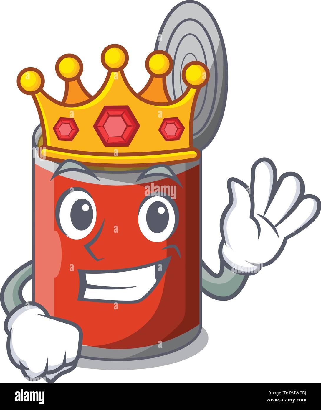 King canned food on the tablecloth cartoon Stock Vector Image & Art - Alamy