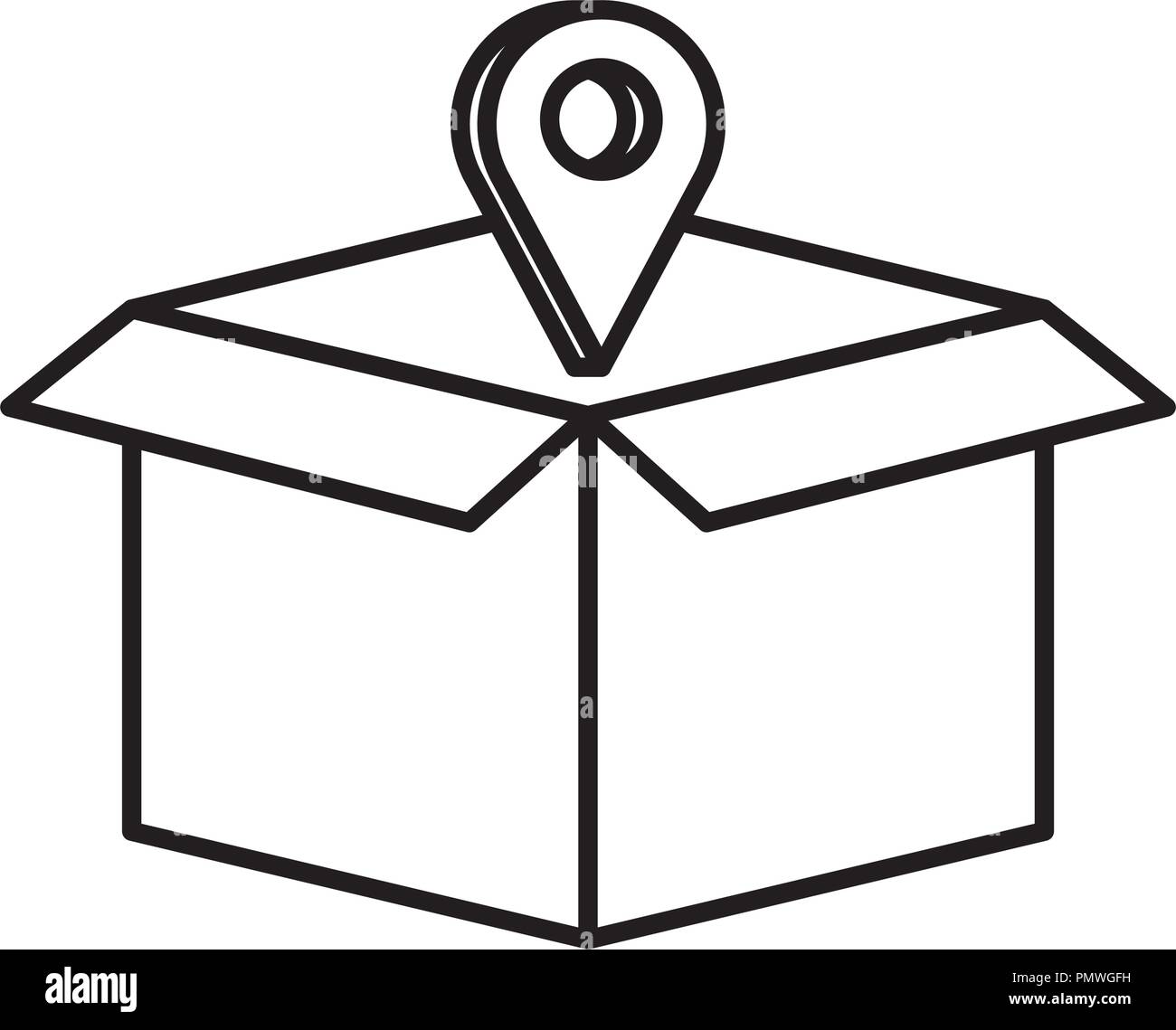 packing box carton with pin location Stock Vector Image & Art - Alamy