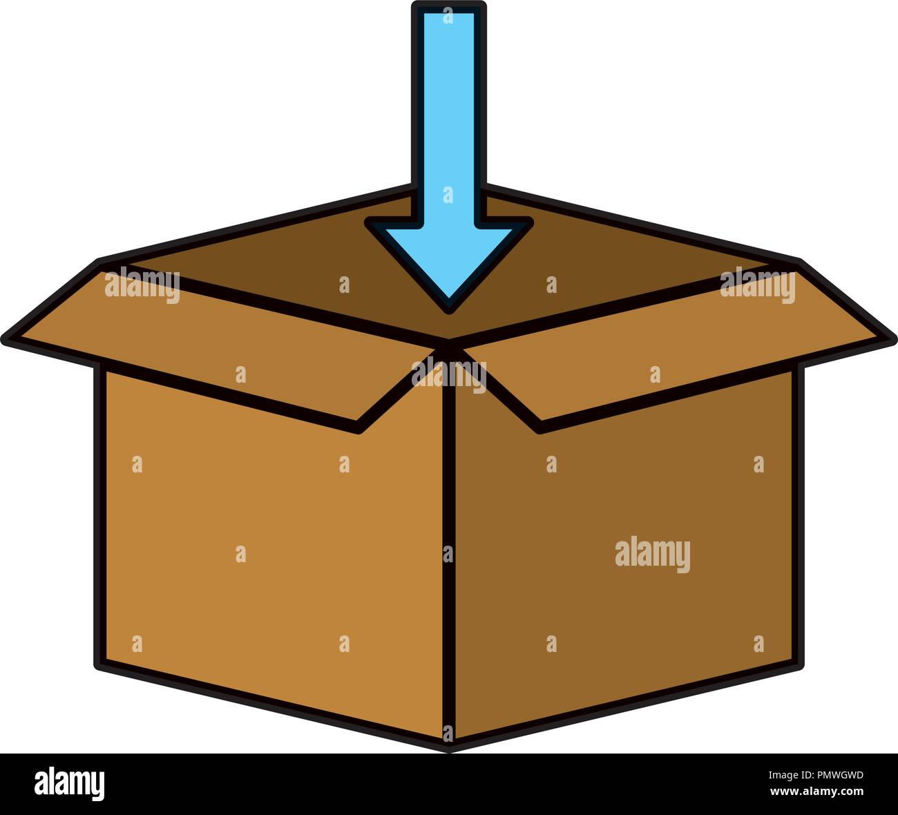 packing box carton with arrow Stock Vector Image & Art - Alamy