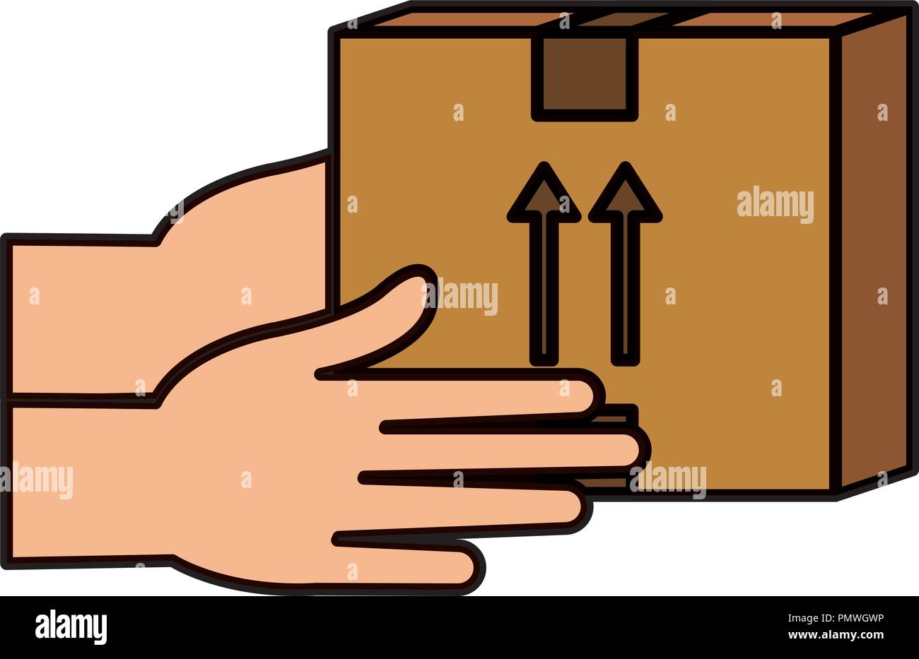 hands with packing box carton Stock Vector Image & Art - Alamy