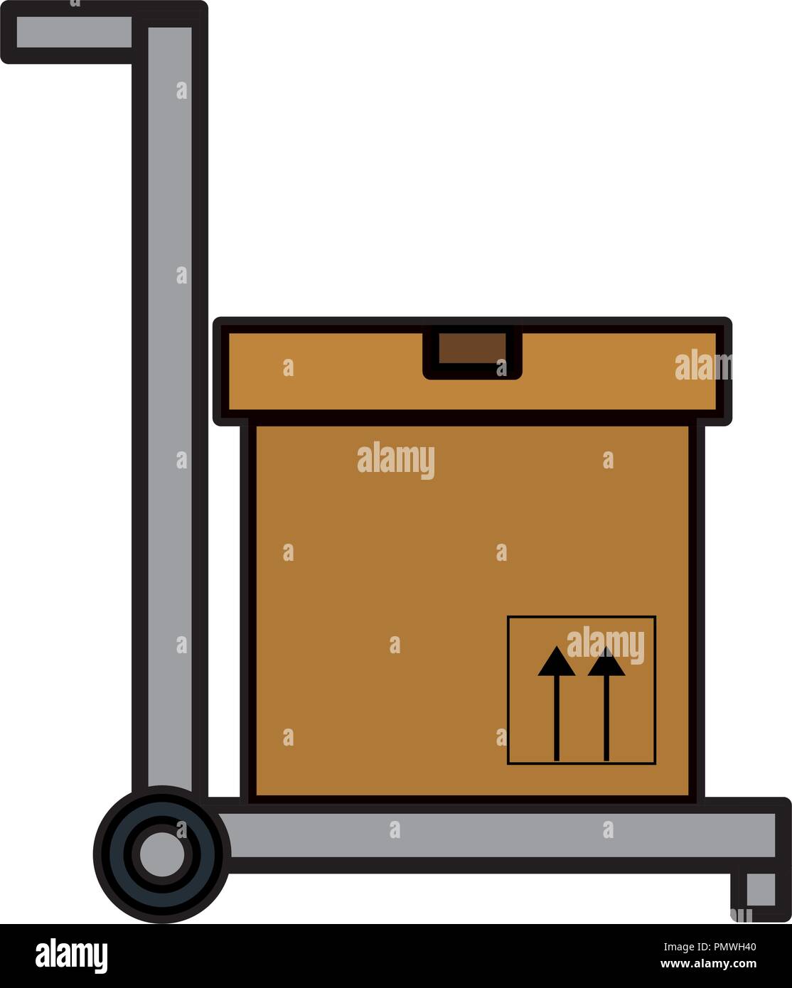 cart with box delivery service Stock Vector Image & Art - Alamy