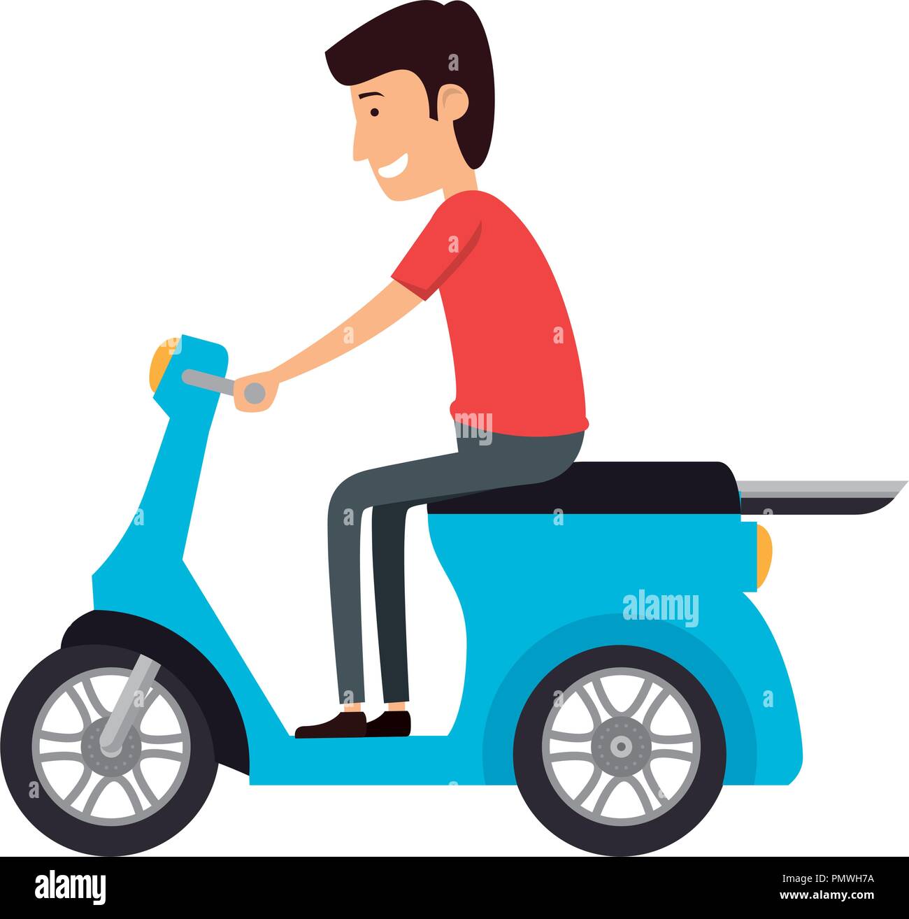 Man driving an old vespa Stock Vector Images - Alamy