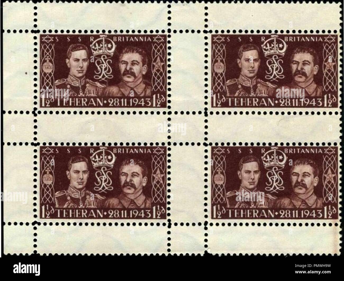 Block of 1944 German propaganda parody stamps Stock Photo - Alamy
