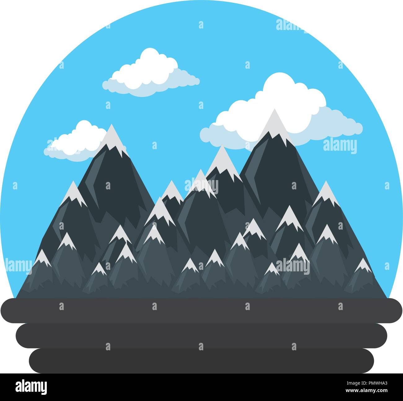 mountains with snow scene Stock Vector Image & Art - Alamy