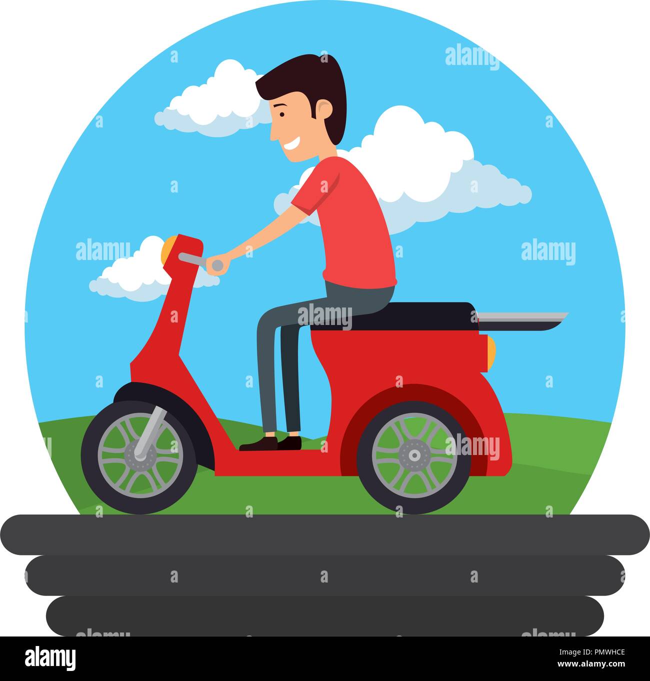 Frontal man bike Stock Vector Images - Alamy