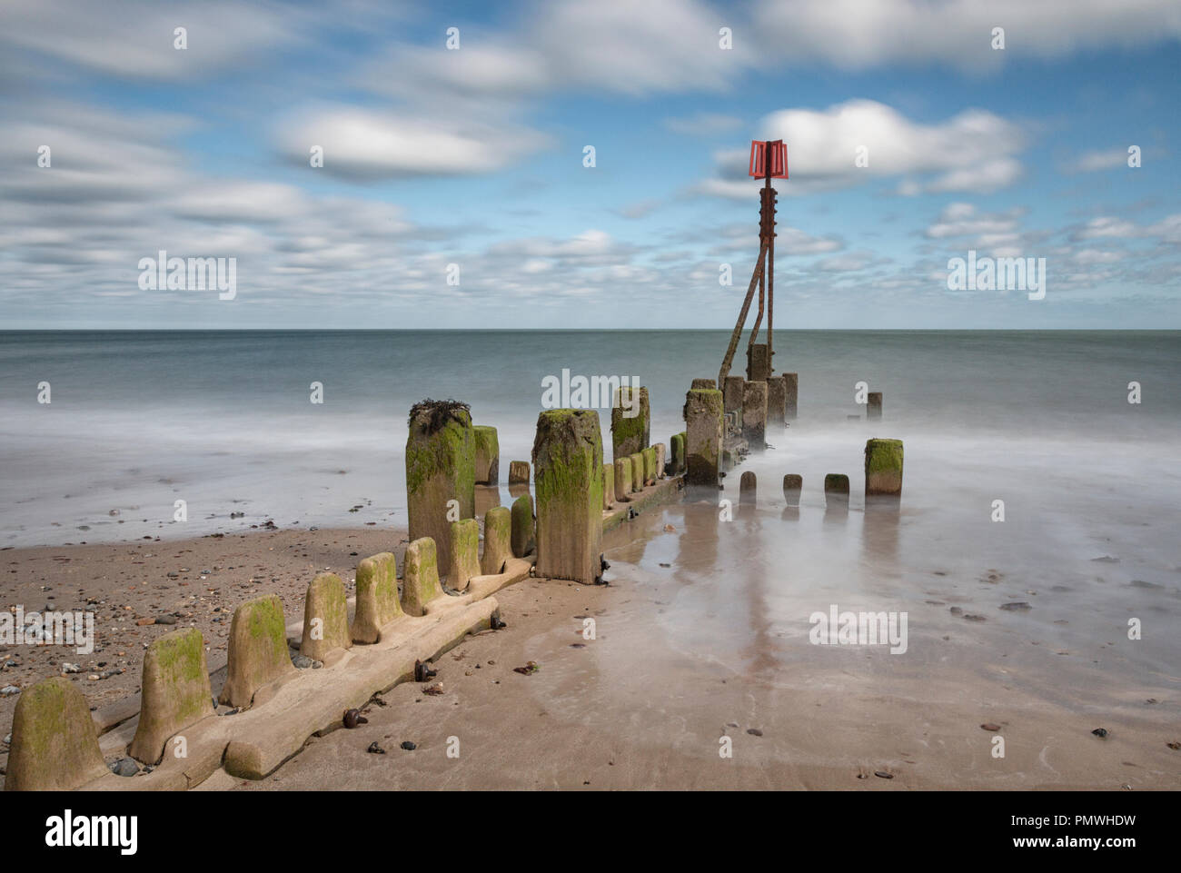 The North Sea in slow motion, Eccles, Norfolk, UK Stock Photo - Alamy