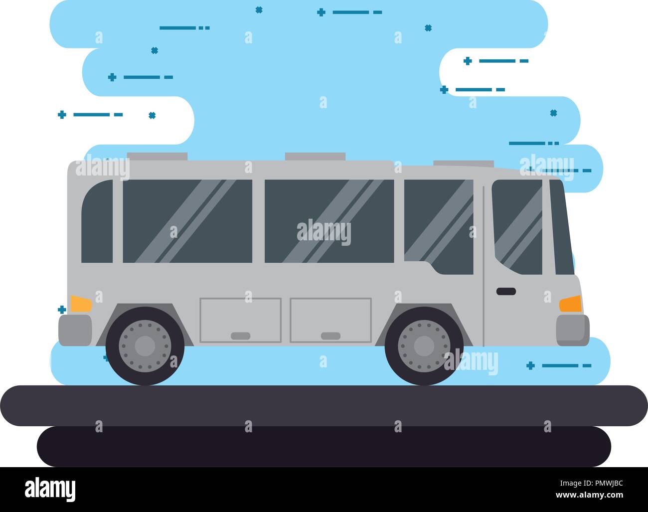 bus vehicle on the road Stock Vector Image & Art - Alamy