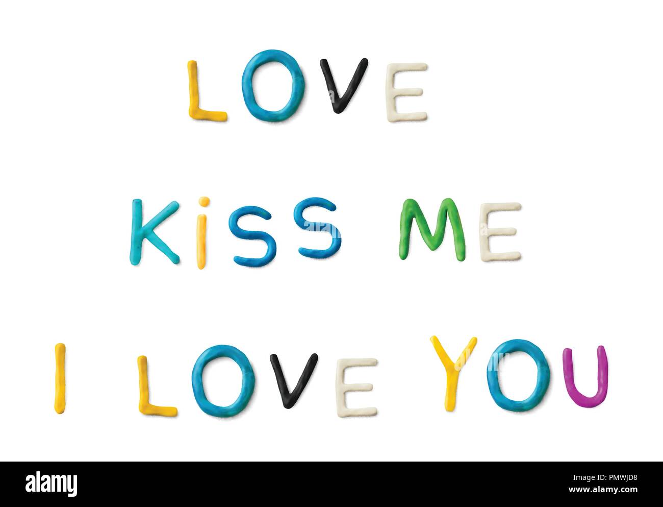 Handmade modeling clay words. love Stock Vector Image & Art - Alamy