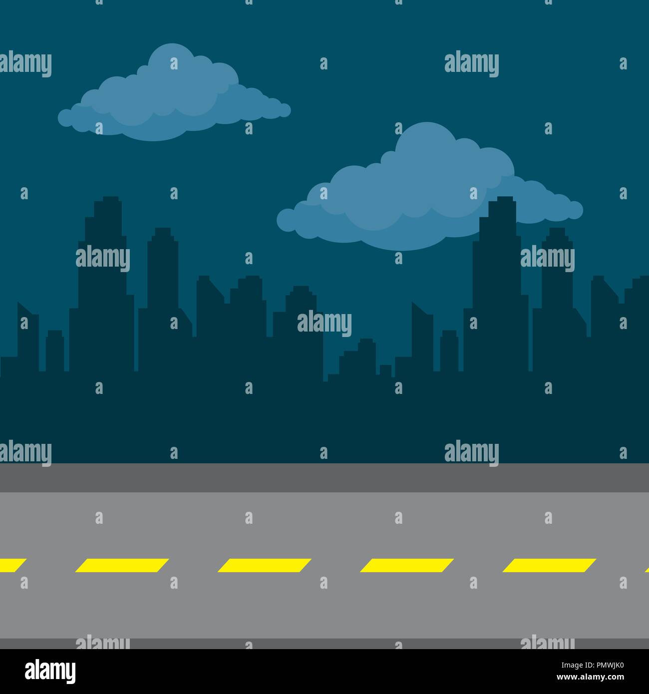 urban road night scenery icon Stock Vector Image & Art - Alamy