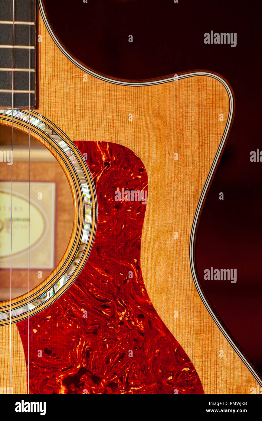 Close-up of an Acoustic Guitar and strings Stock Photo - Alamy