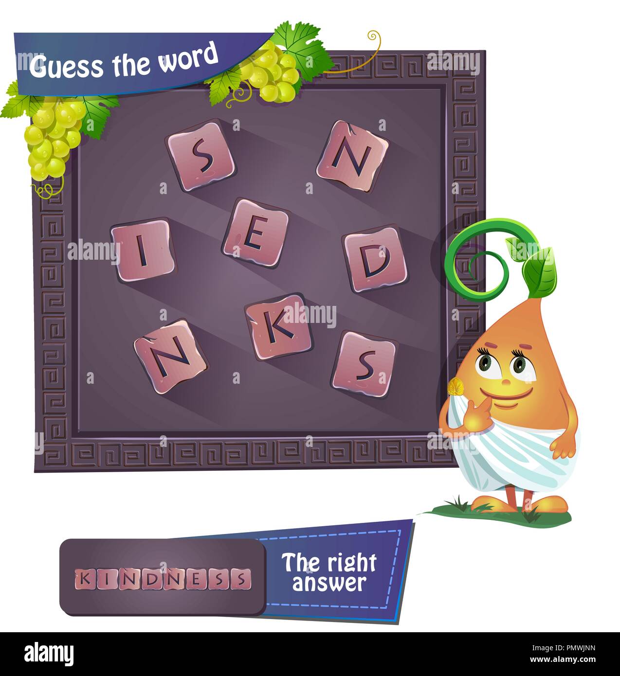 Visual sample game for children and adults. Task game guess the word ...