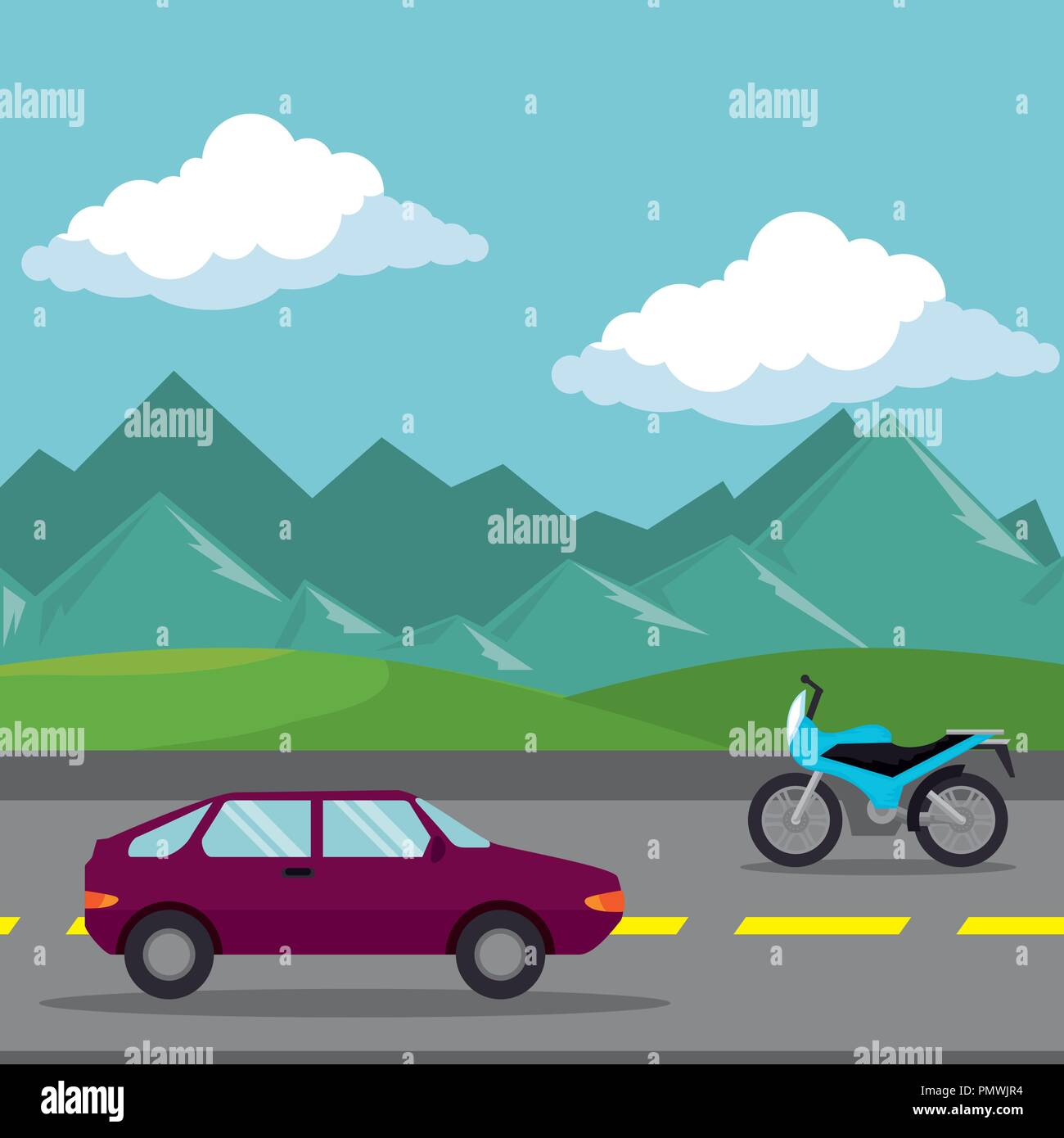 Roadside scene Stock Vector Images - Alamy