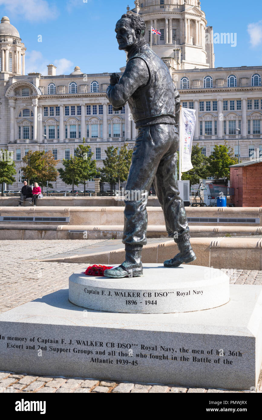 Liverpool Merseyside Pier Head statue sculpture bronze Royal Navy ...