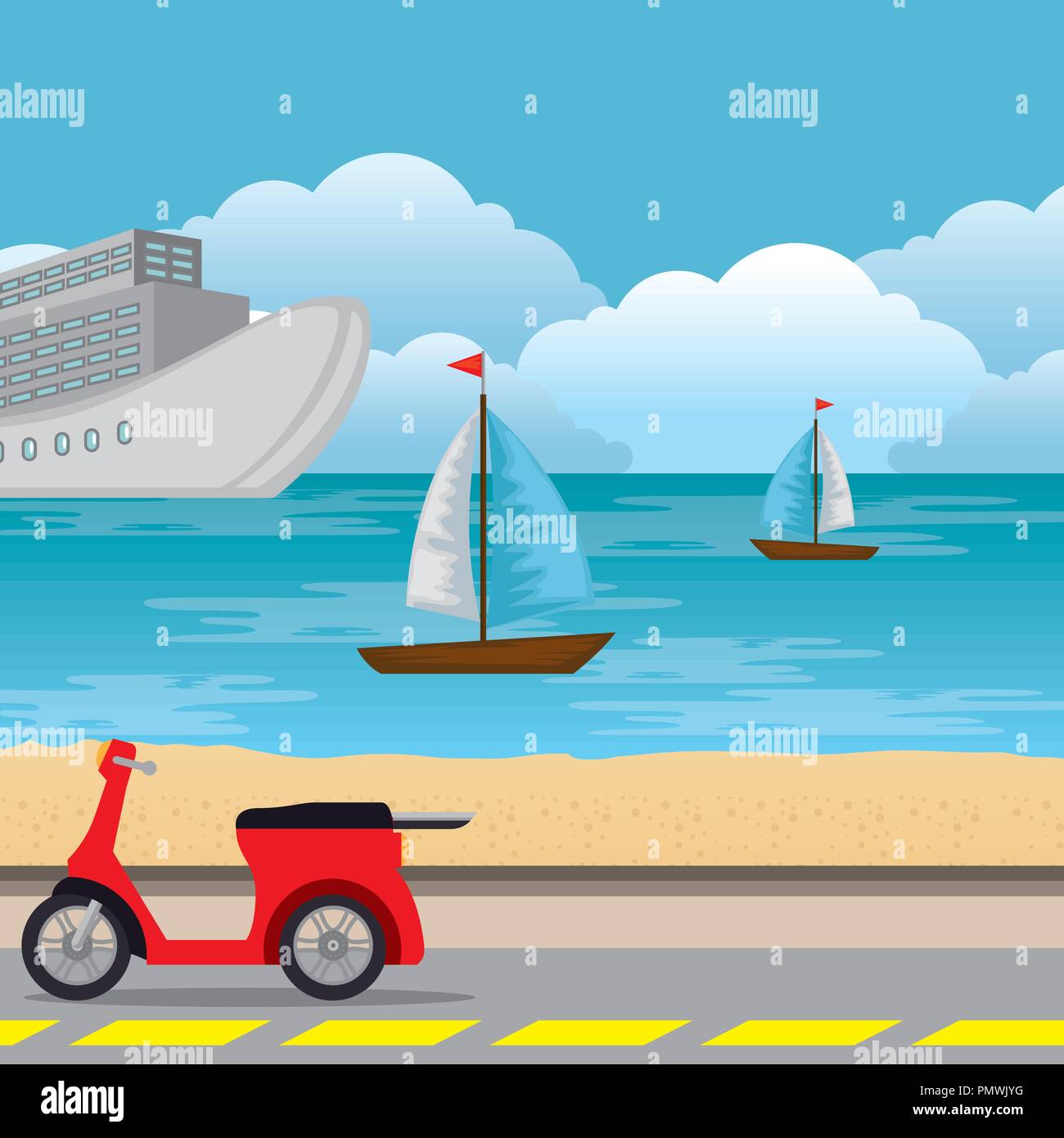 urban road scenery icon Stock Vector Image & Art - Alamy