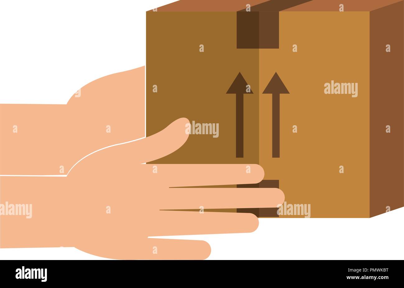 hands with packing box carton Stock Vector Image & Art - Alamy