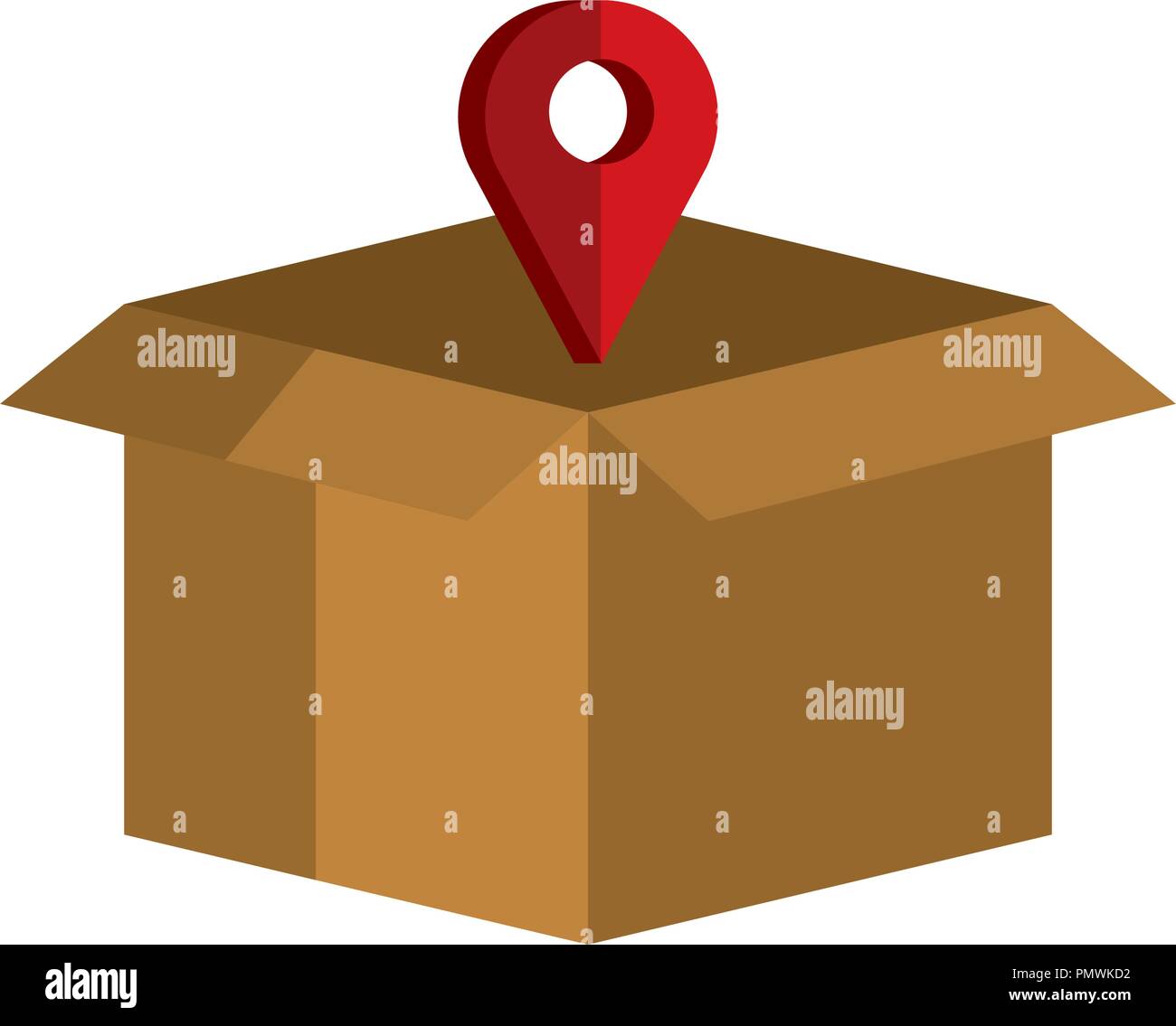 packing box carton with pin location Stock Vector Image & Art - Alamy