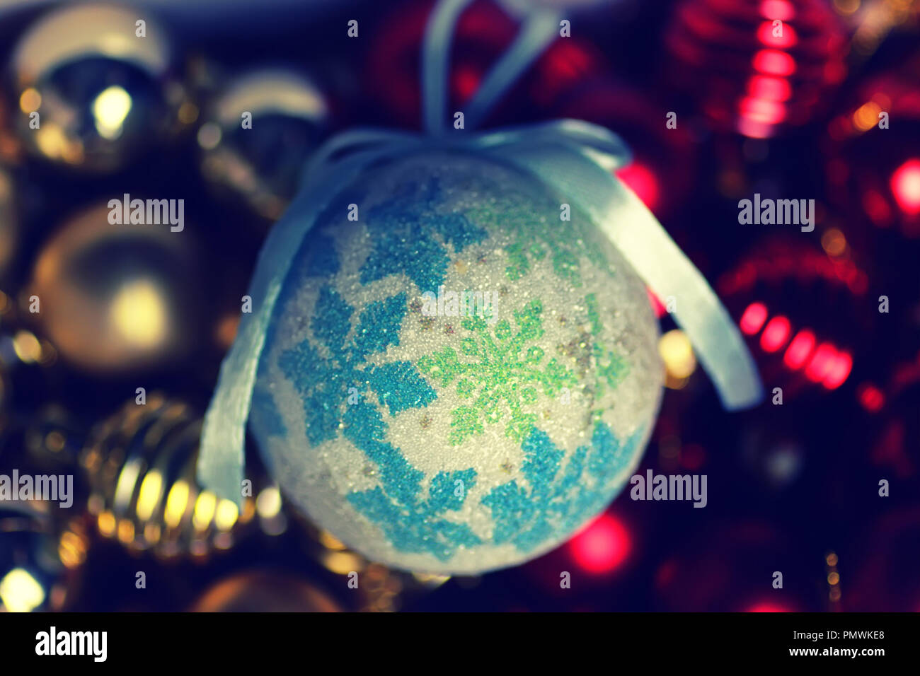 christmas color ball in a box Stock Photo - Alamy