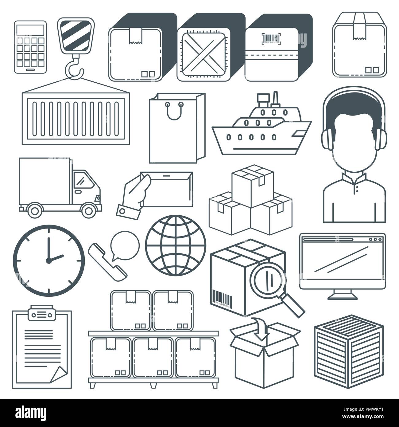International packing icons hi-res stock photography and images - Alamy