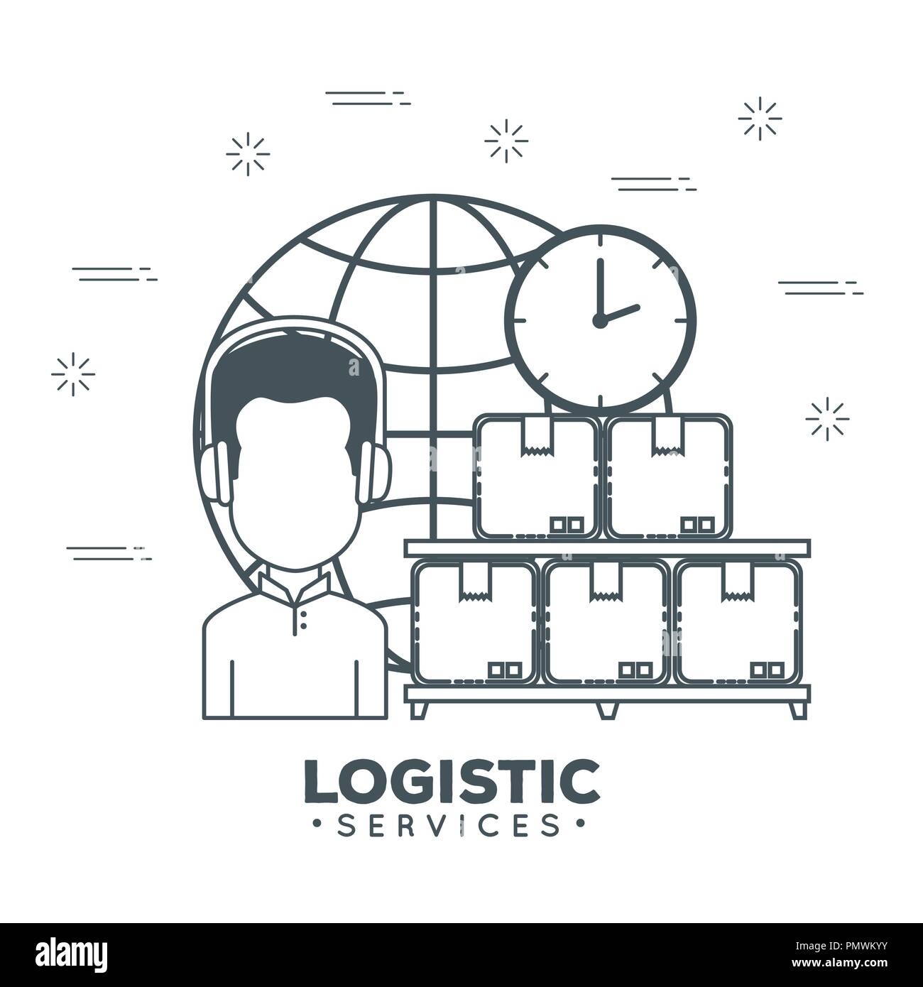 logistic services with support agent Stock Vector Image & Art - Alamy