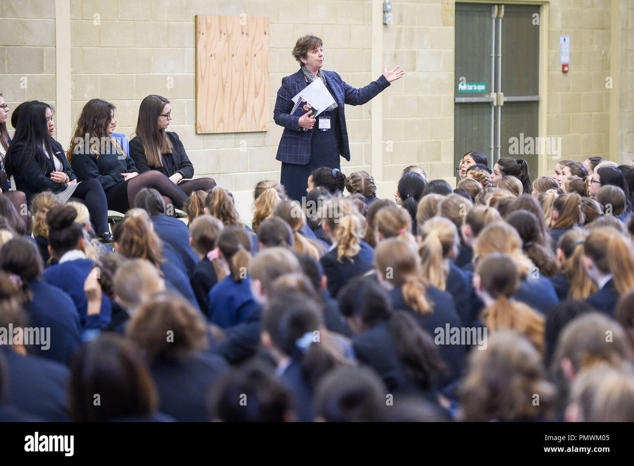 School assembly uk girl hi-res stock photography and images - Alamy