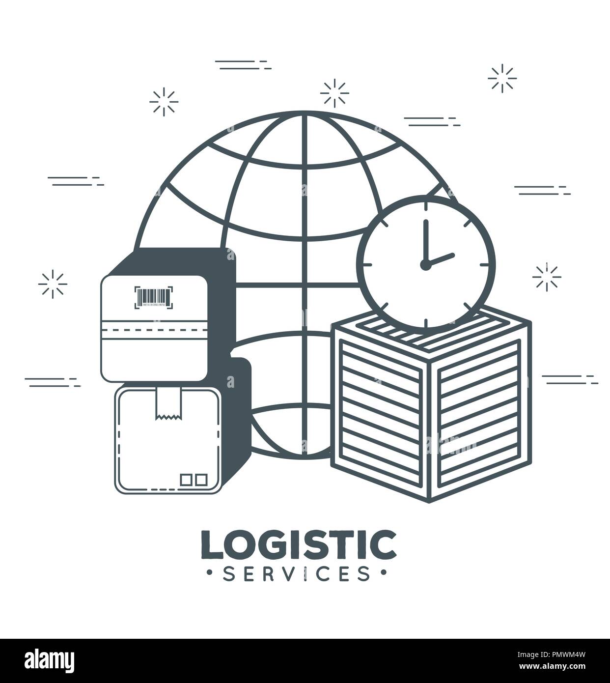 logistic services set icons Stock Vector Image & Art - Alamy