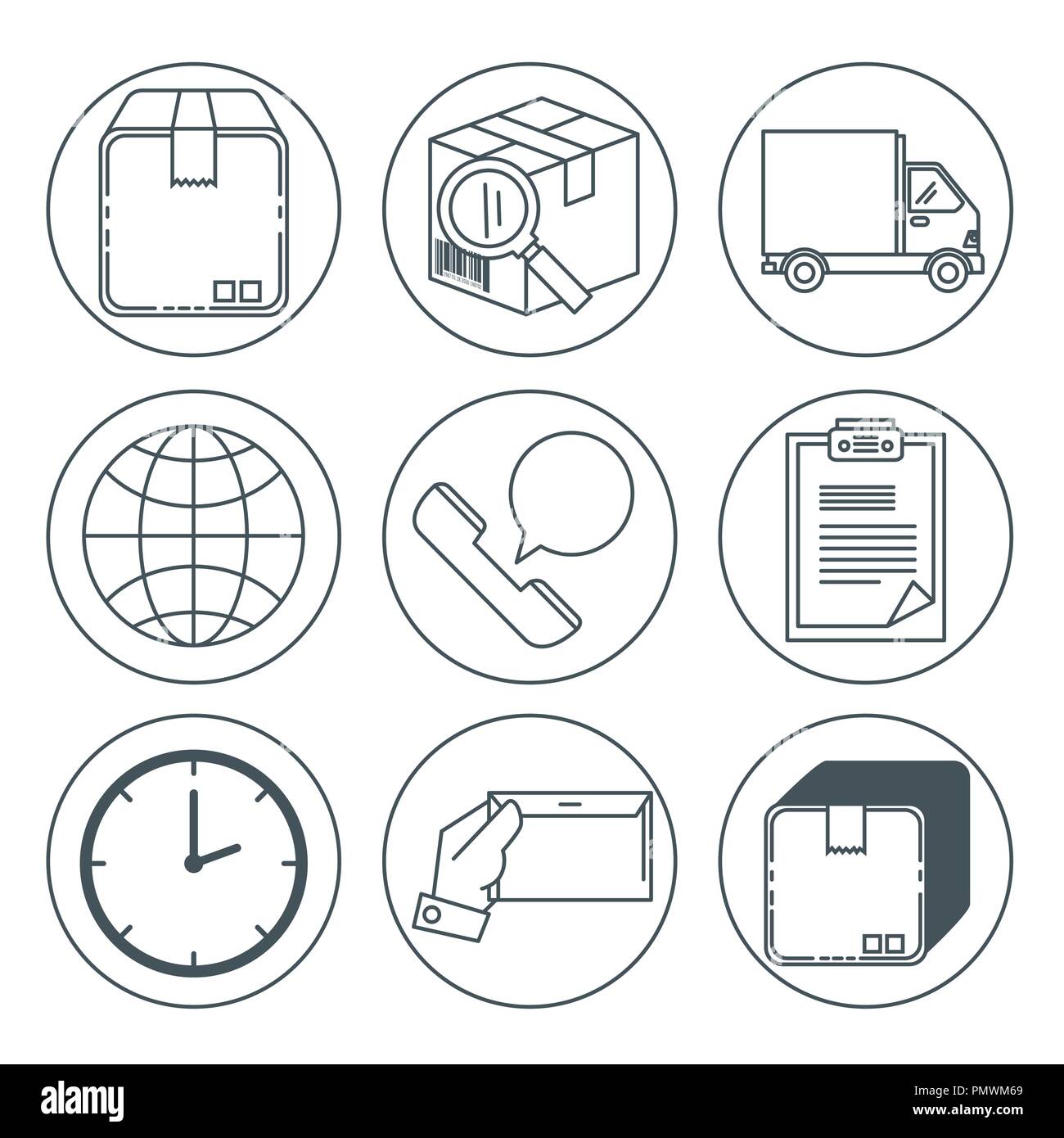 logistic services set icons Stock Vector Image & Art - Alamy