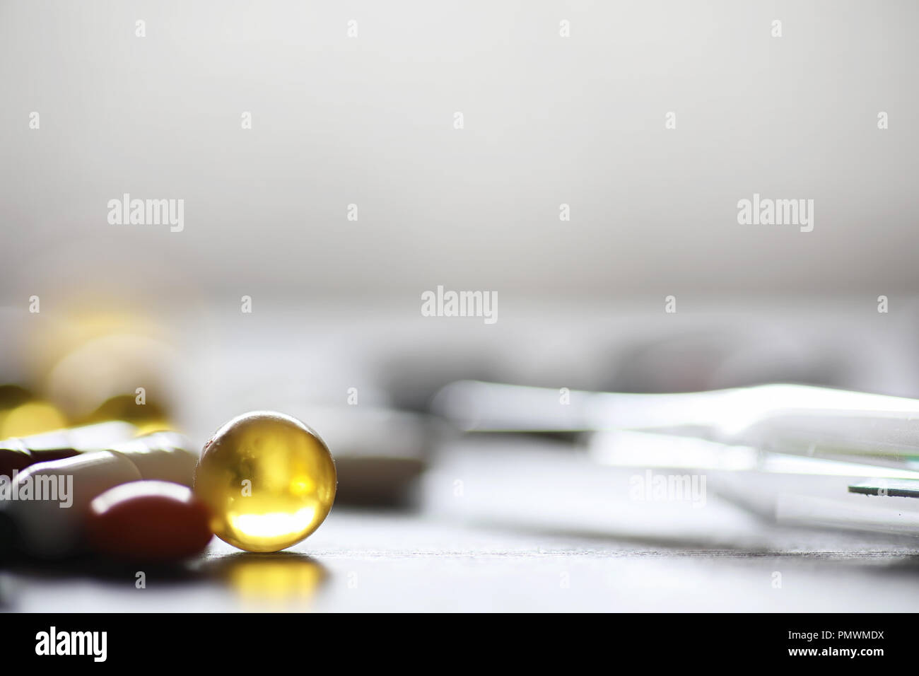 Fish fat. Medical products for the treatment of diseases. The co Stock ...