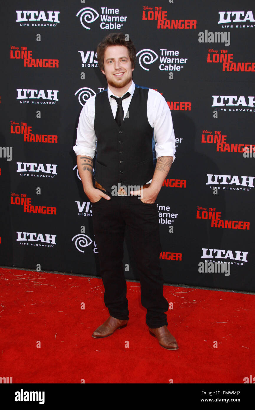Lee DeWyze 06/22/2013 "The Lone Ranger" Premiere held at Disneyland in ...