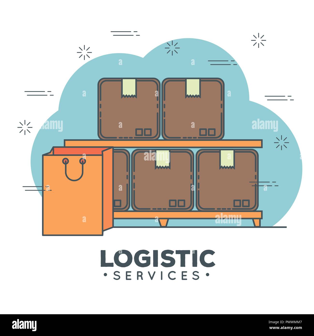 logistic services set icons Stock Vector Image & Art - Alamy