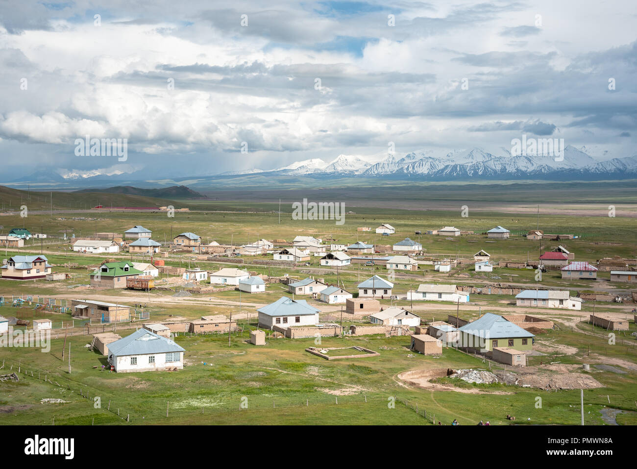 view over Sary-Tash, Kyrgyzstan Stock Photo - Alamy