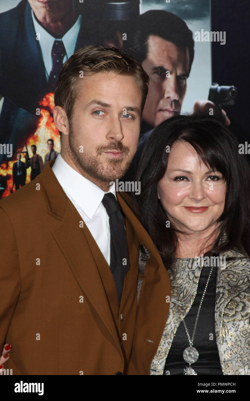 Ryan Gosling and mother Donna at the Los Angeles World Premiere of ...