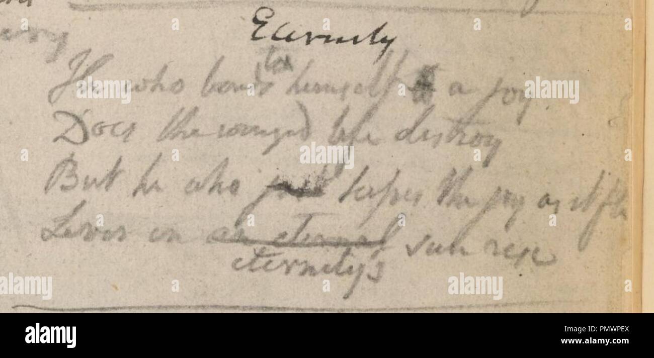 Blake manuscript - Notebook 43 - Eternity Stock Photo - Alamy