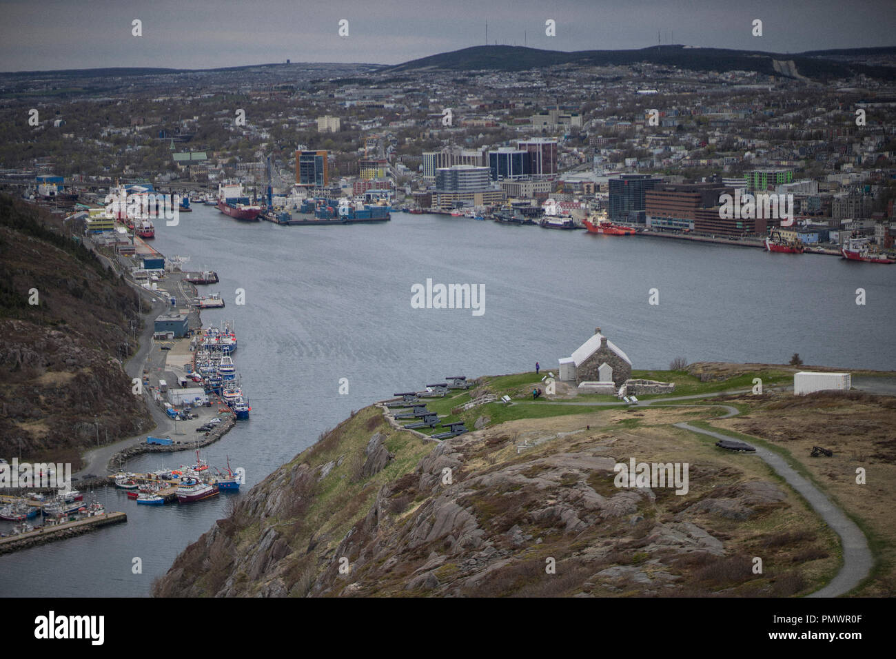 View of bay and harbor, St. Johns, Newfoundland, Canada Stock Photo - Alamy