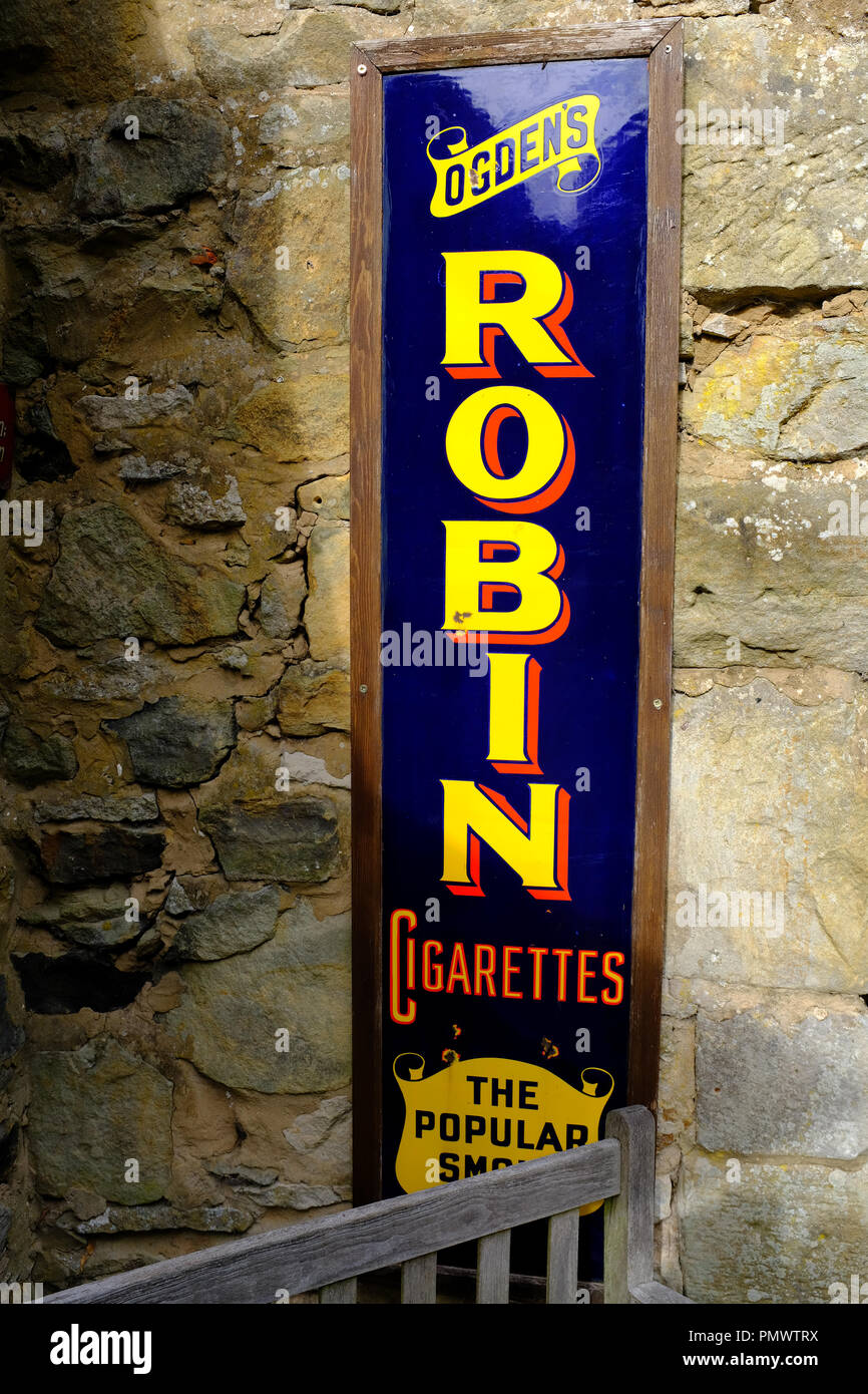 Vintage Robin Cigarettes signage at Ryedale Folk Museum, Hutton le Hole ...