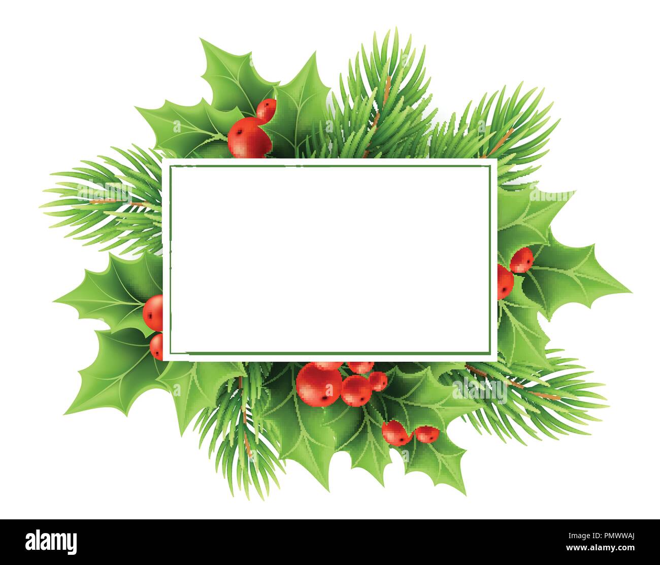 Christmas greeting card holly Cut Out Stock Images & Pictures - Alamy