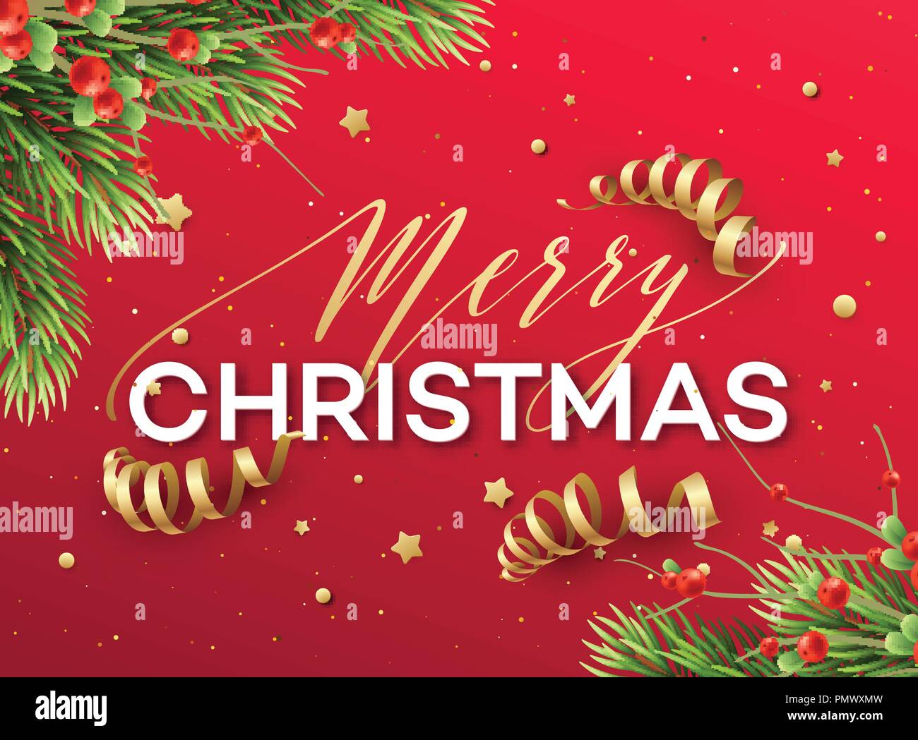 Merry christmas tree star Stock Vector Images - Alamy