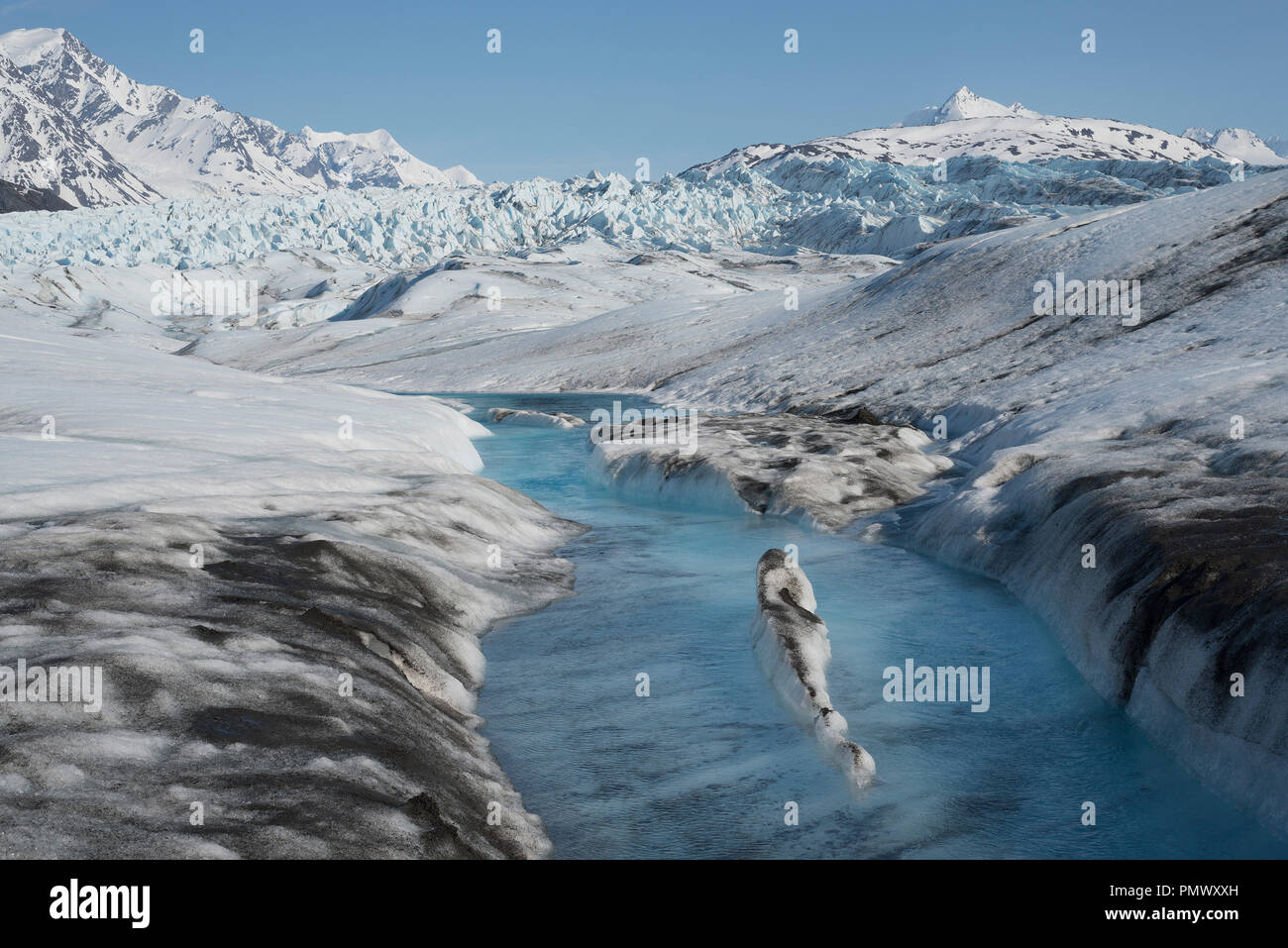Glacial stream, Colony Glacier, Knik Valley, Anchorage, Alaska, USA ...