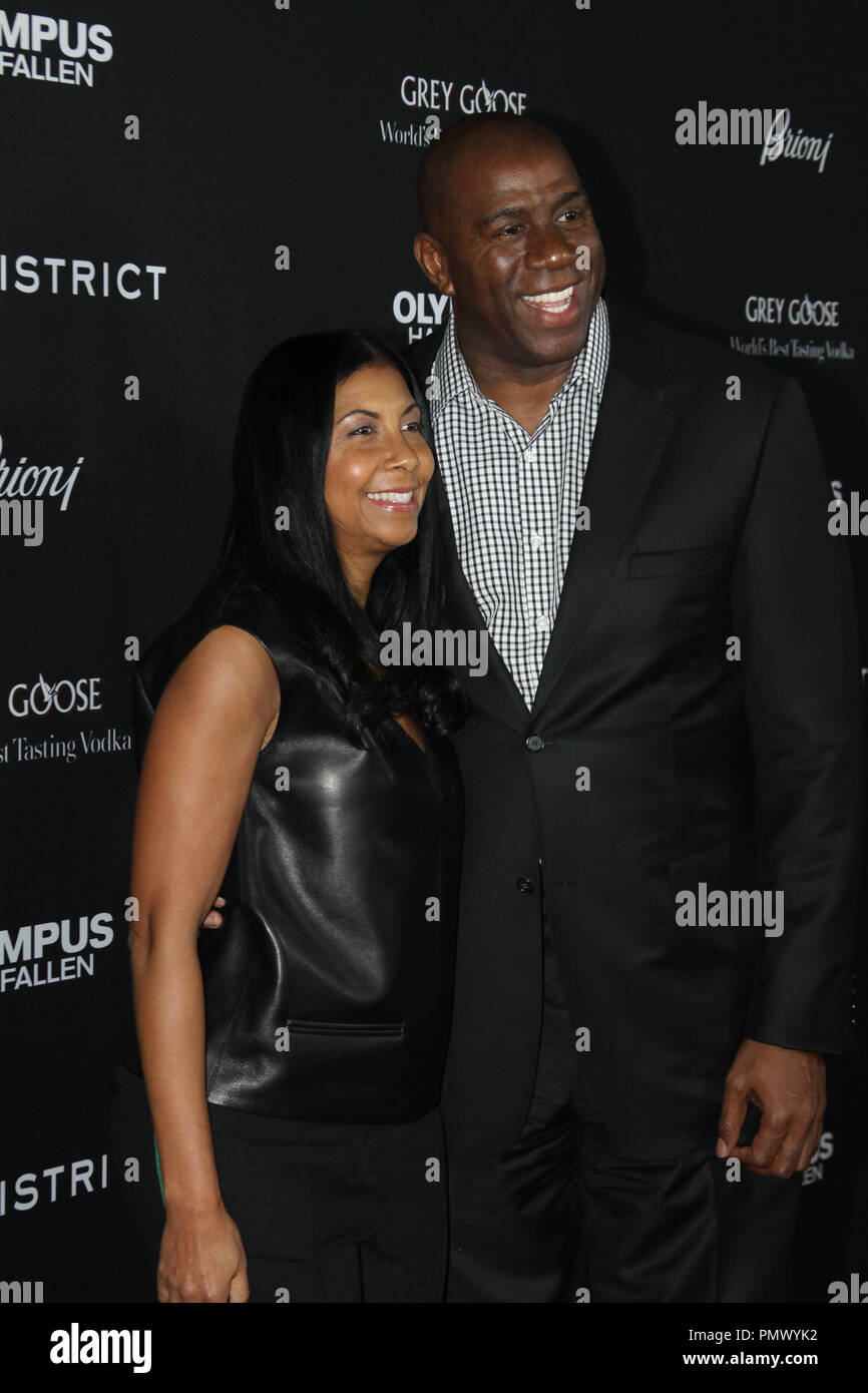 Cookie Johnson and Magic Johnson at the Los Angeles premiere of Film ...