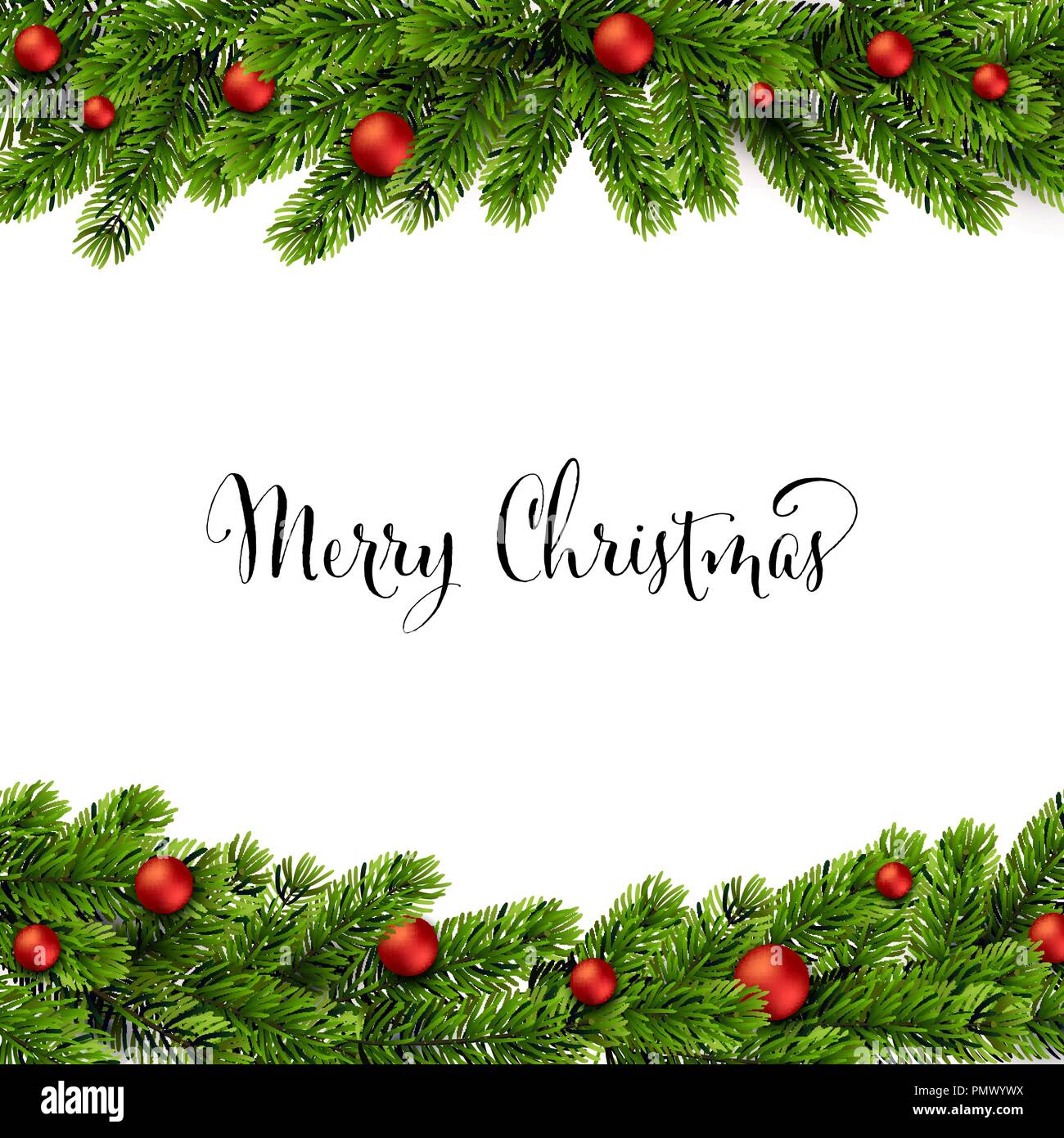 Christmas background tree red balls Stock Vector Images - Alamy