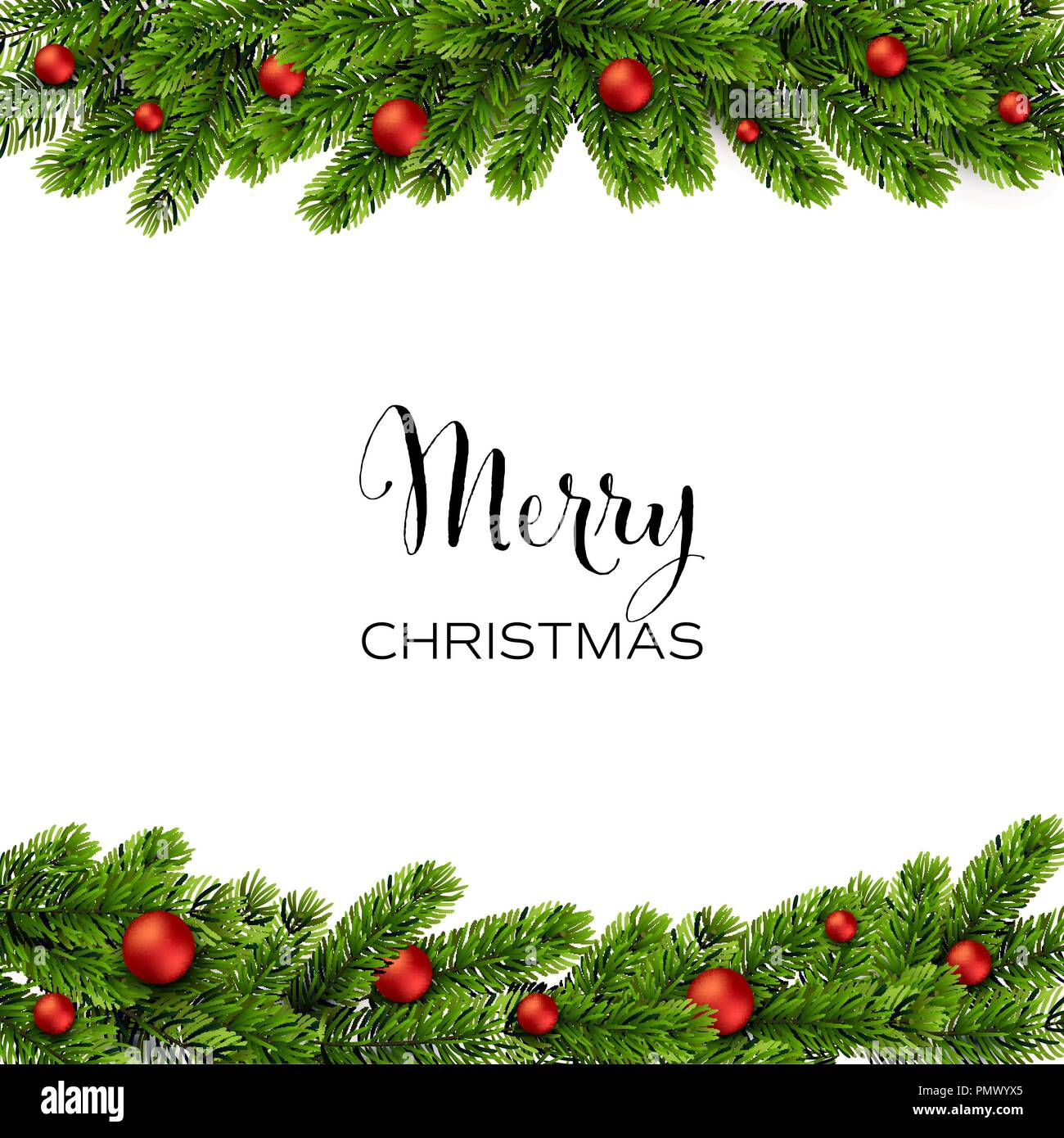 Christmas background tree red balls Stock Vector Images - Alamy