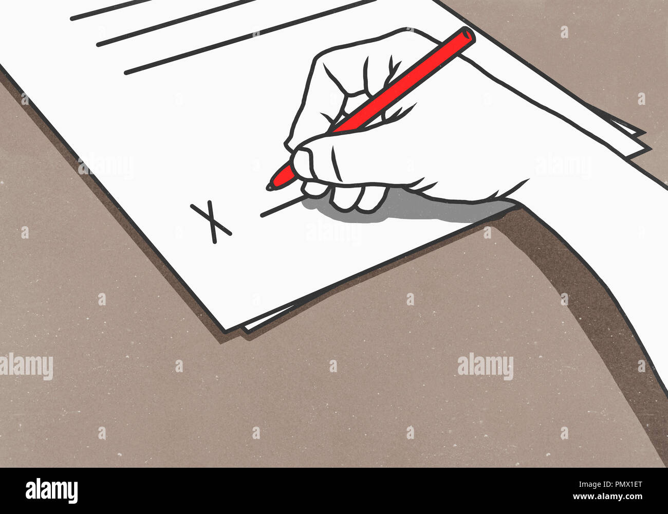 Hand signing contract Stock Photo - Alamy