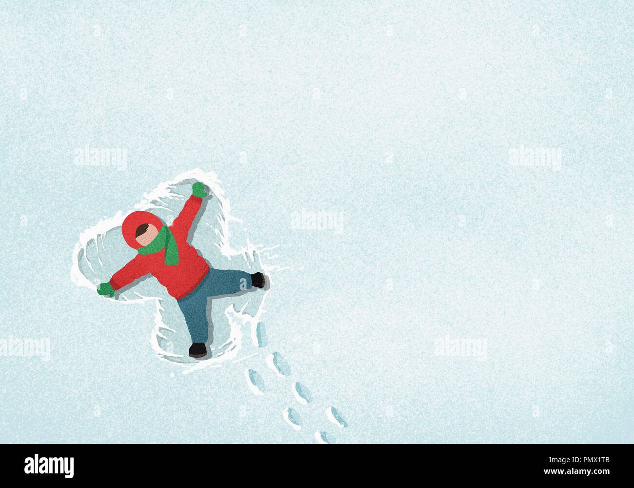 Vector illustration snow angel boy hi-res stock photography and images ...