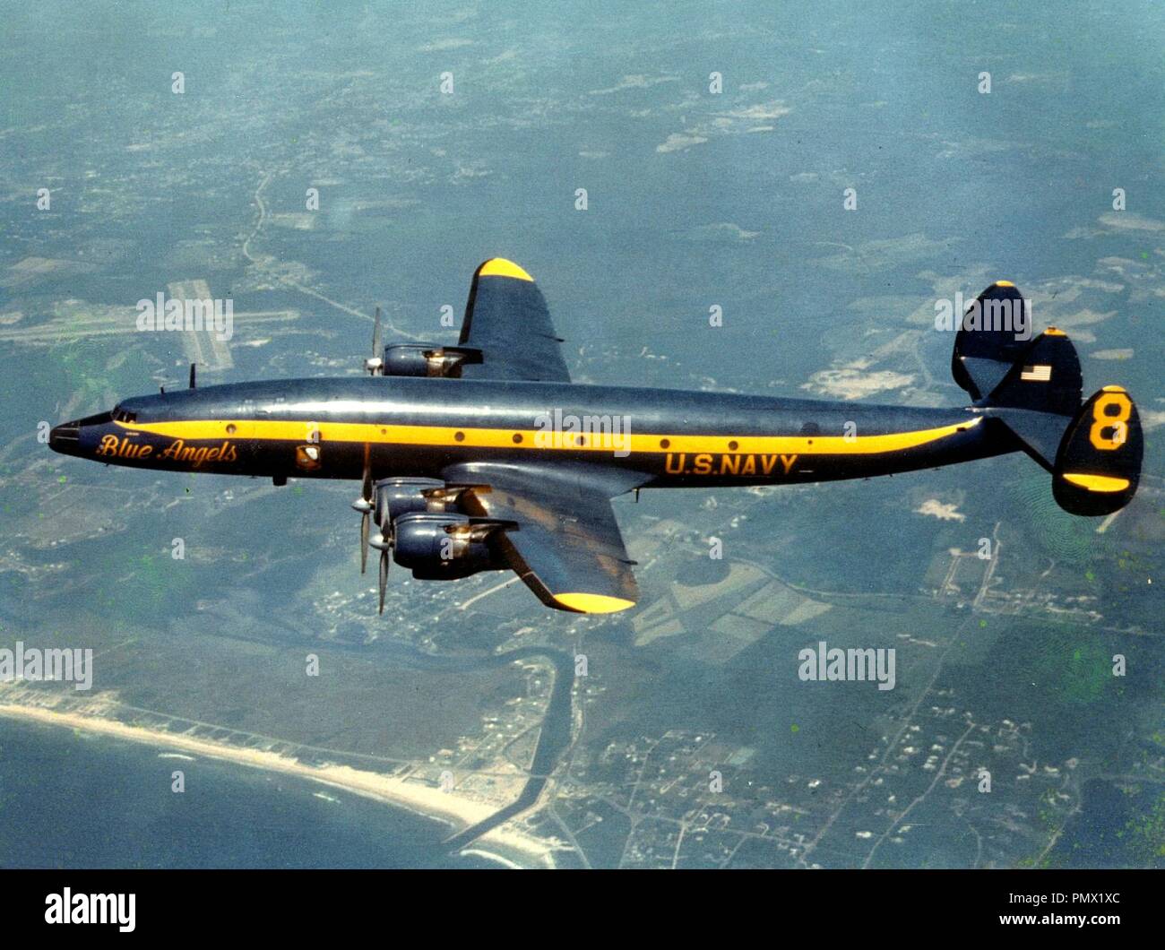 Blue Angels Lockheed C-121 in flight 1968 Stock Photo - Alamy