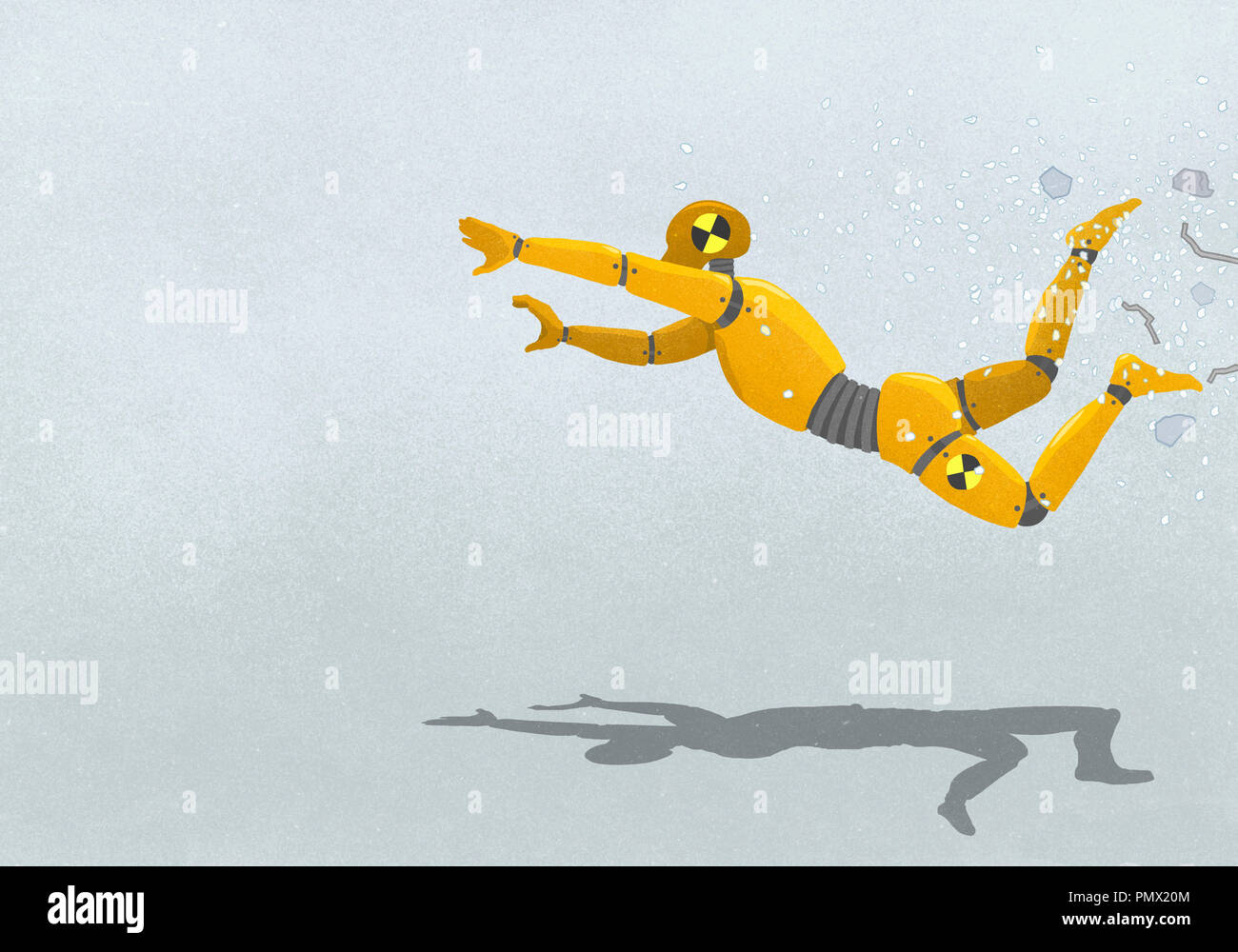 Crash test dummy flying Stock Photo - Alamy
