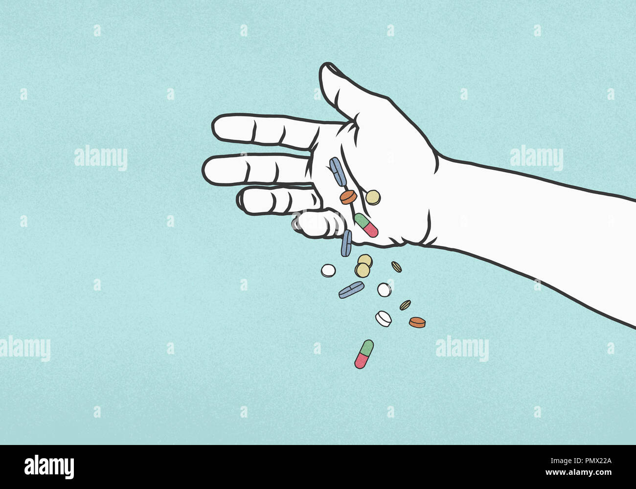 Man falling medication pills hi-res stock photography and images - Alamy