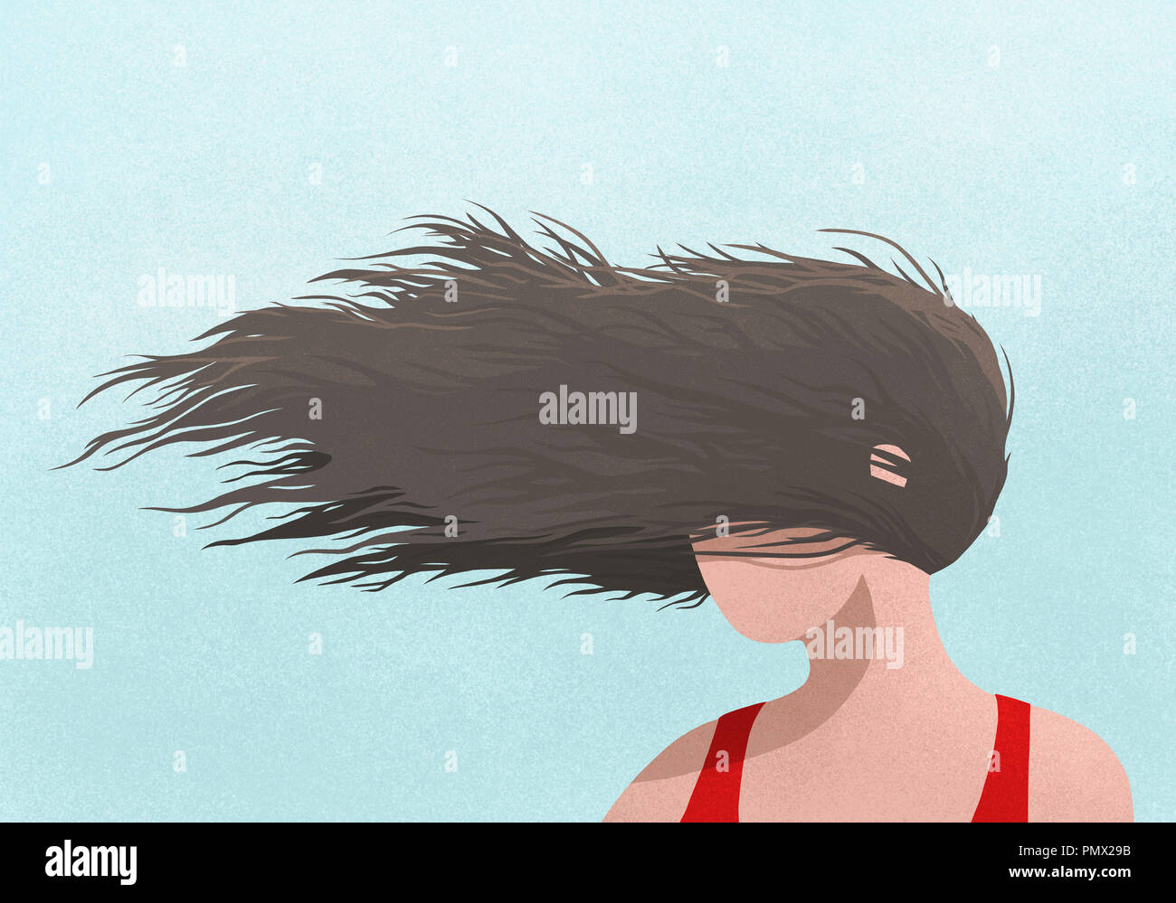 Woman blowing wind illustration hi-res stock photography and images - Alamy