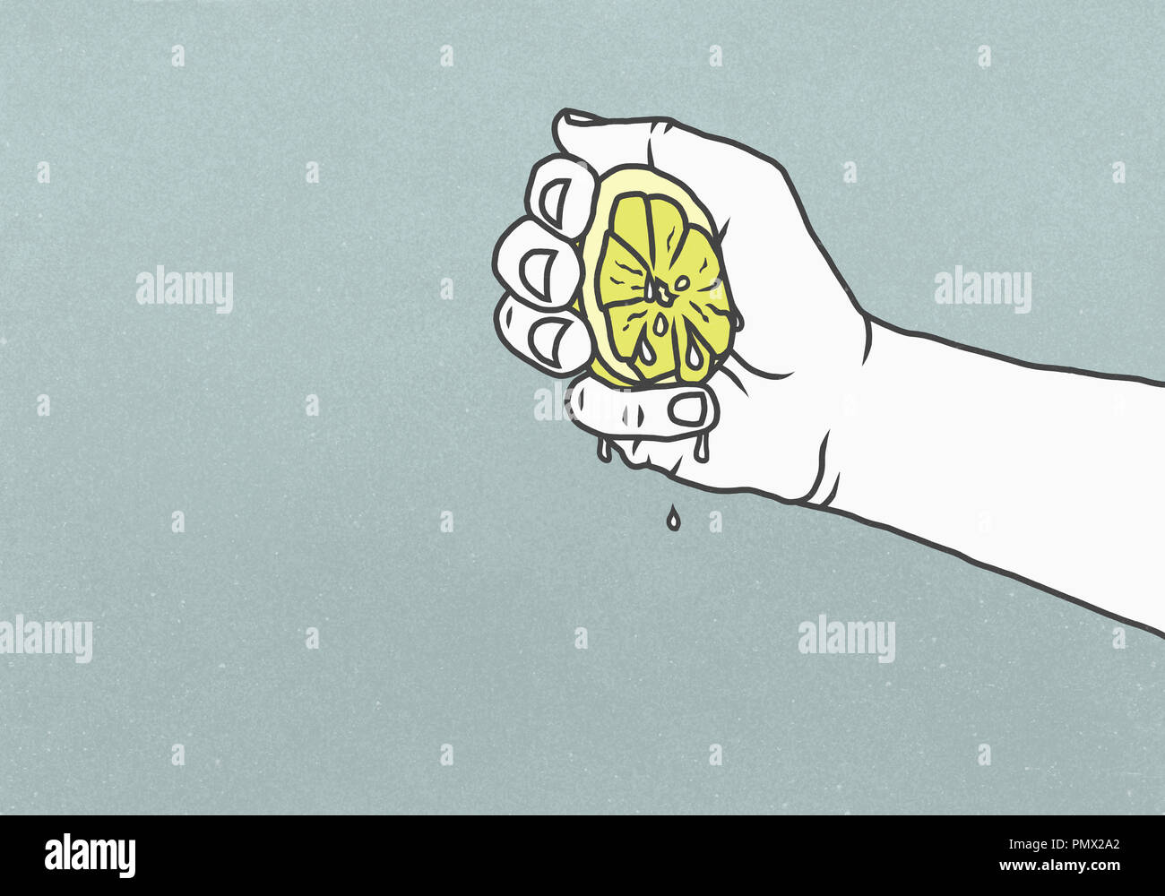 Hand squeezing fruit illustration hi-res stock photography and images ...